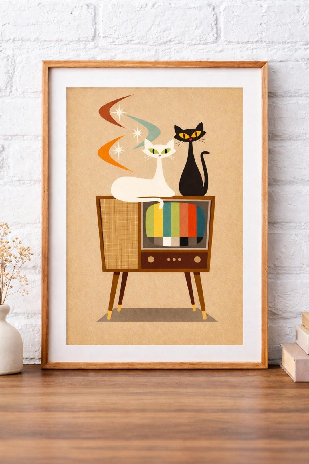 Retro Cats Poster I Vintage Print - Etsy