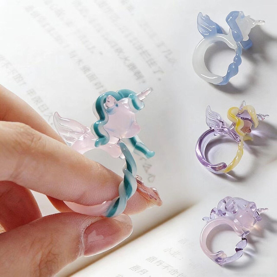 Glass Unicorn Ring - Etsy