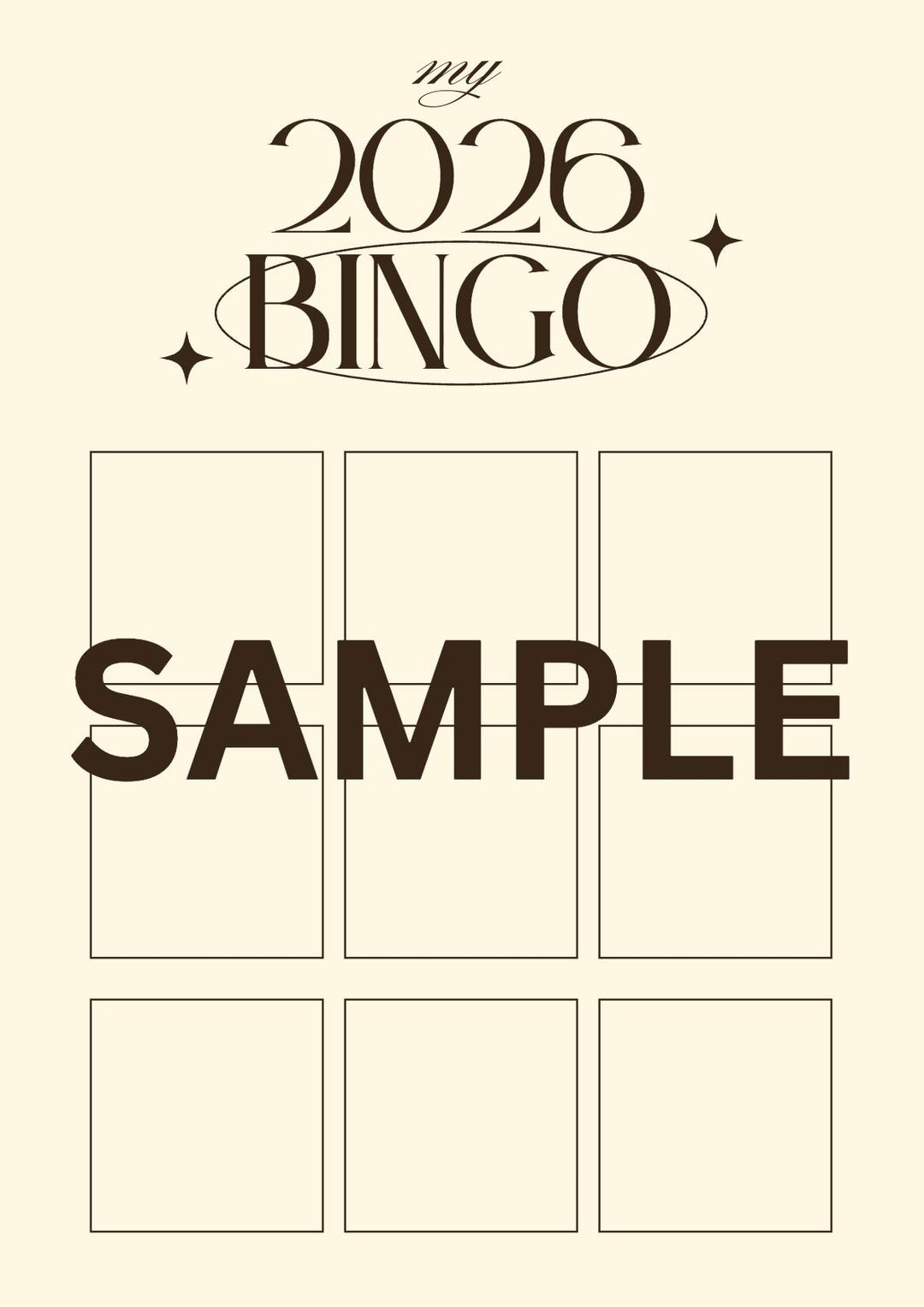 Aesthetic Bingo Card 2026 - Etsy