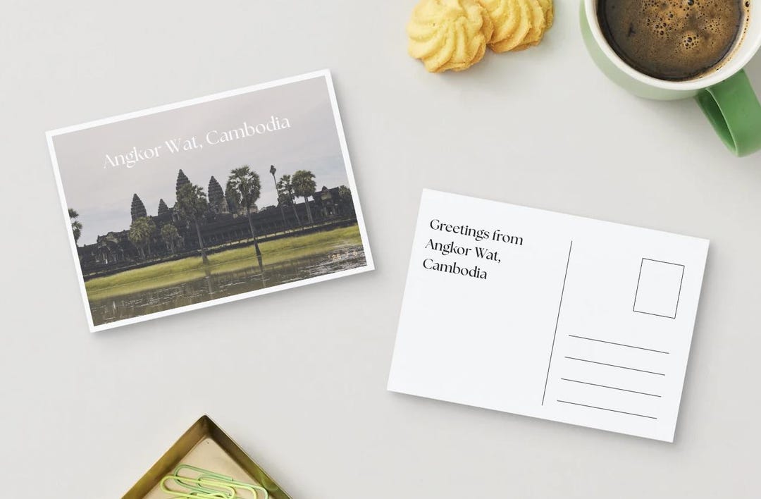 Angkor Wat Postcards Template A6 | Editable Canva Postcards | Digital ...