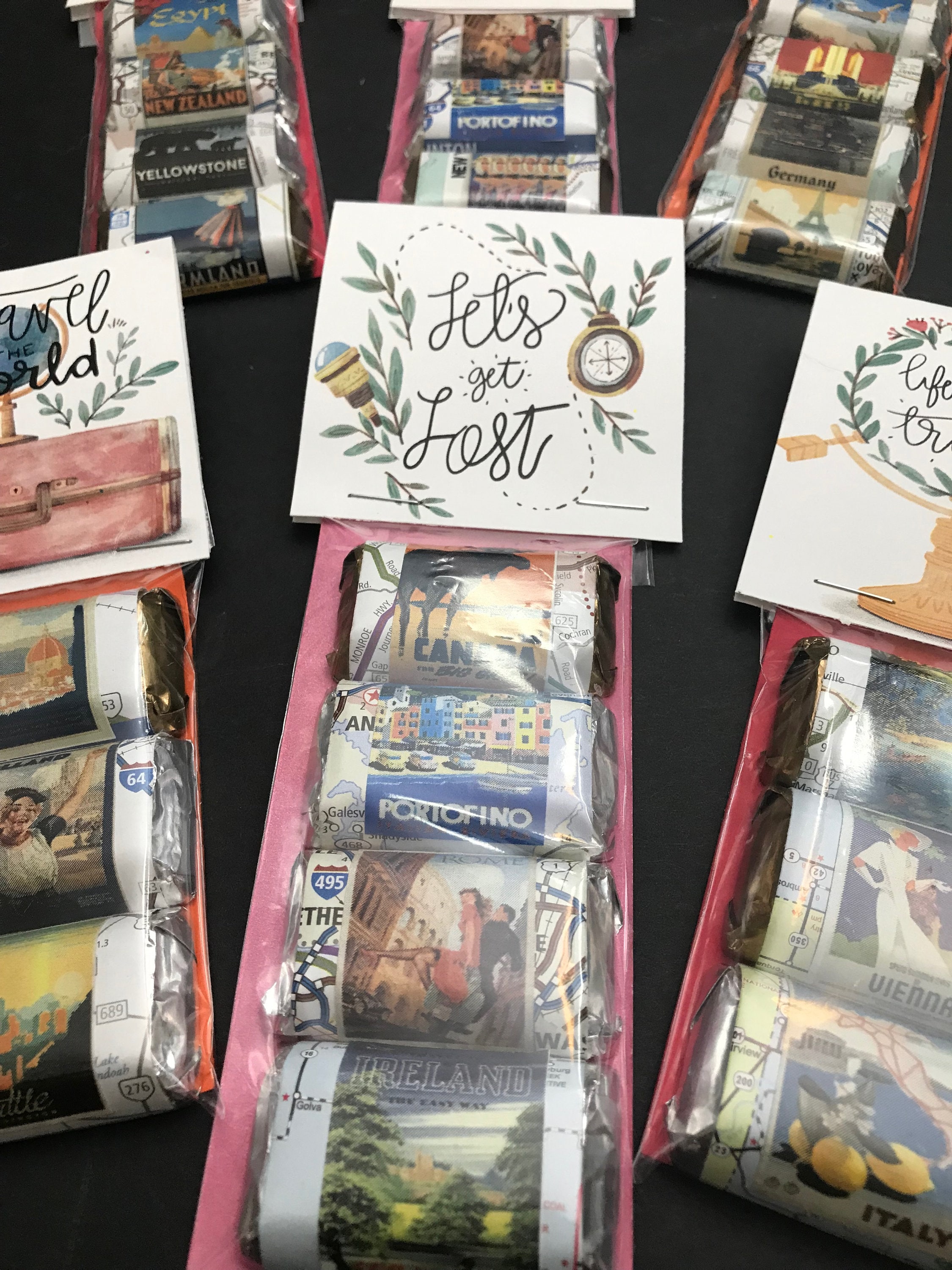 SIX Packs of Candy Travel Theme Favors for Travel Theme Event, Wedding ...