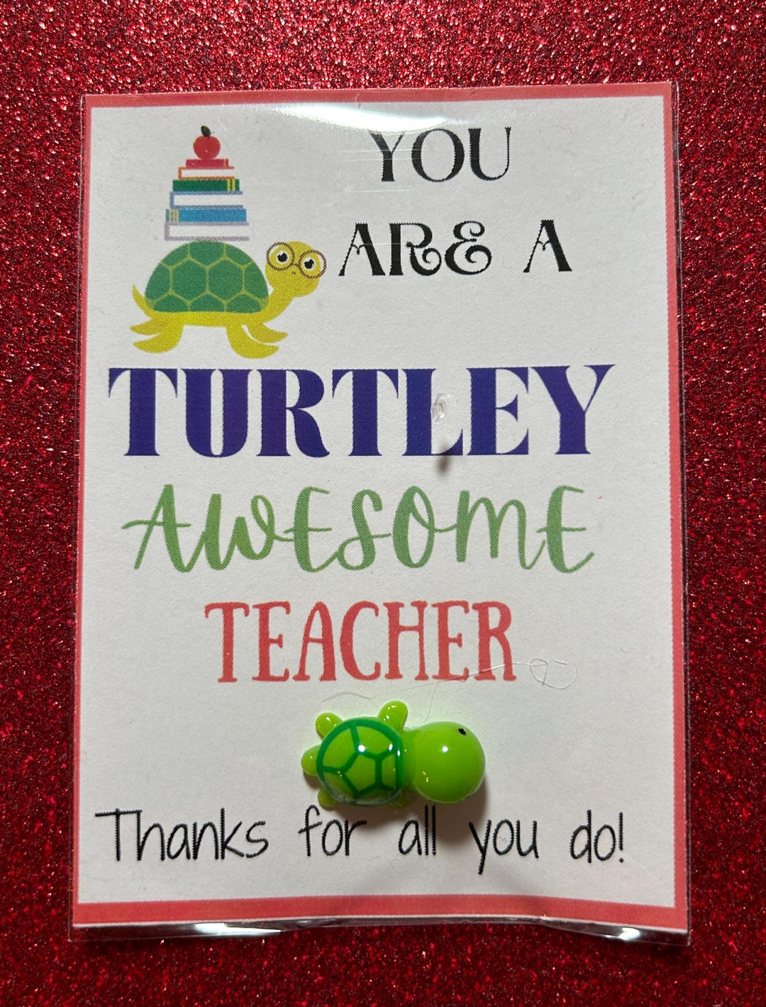Teacher Gift, Thank You and Good Luck Card - You Are a Turtley Awesome ...