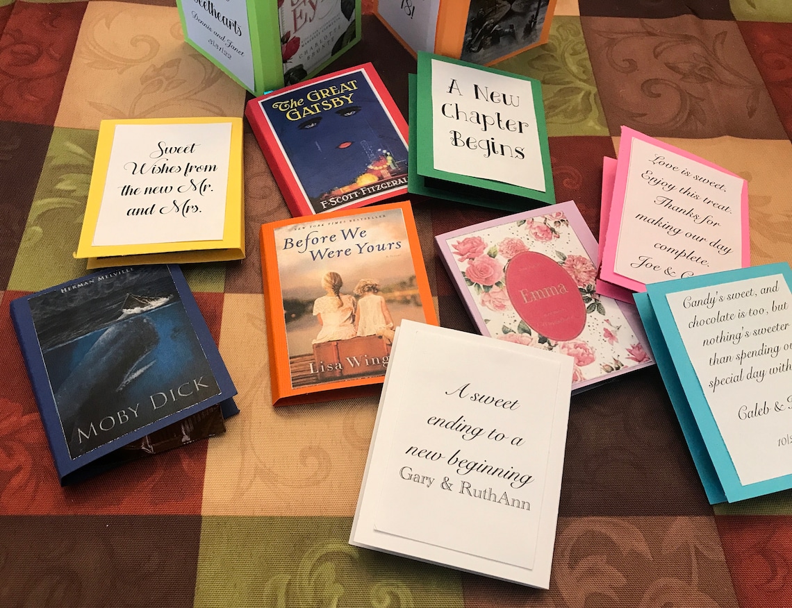 Set of 12 Literary Favors W/ Full Size Ghirardelli Chocolate - Etsy