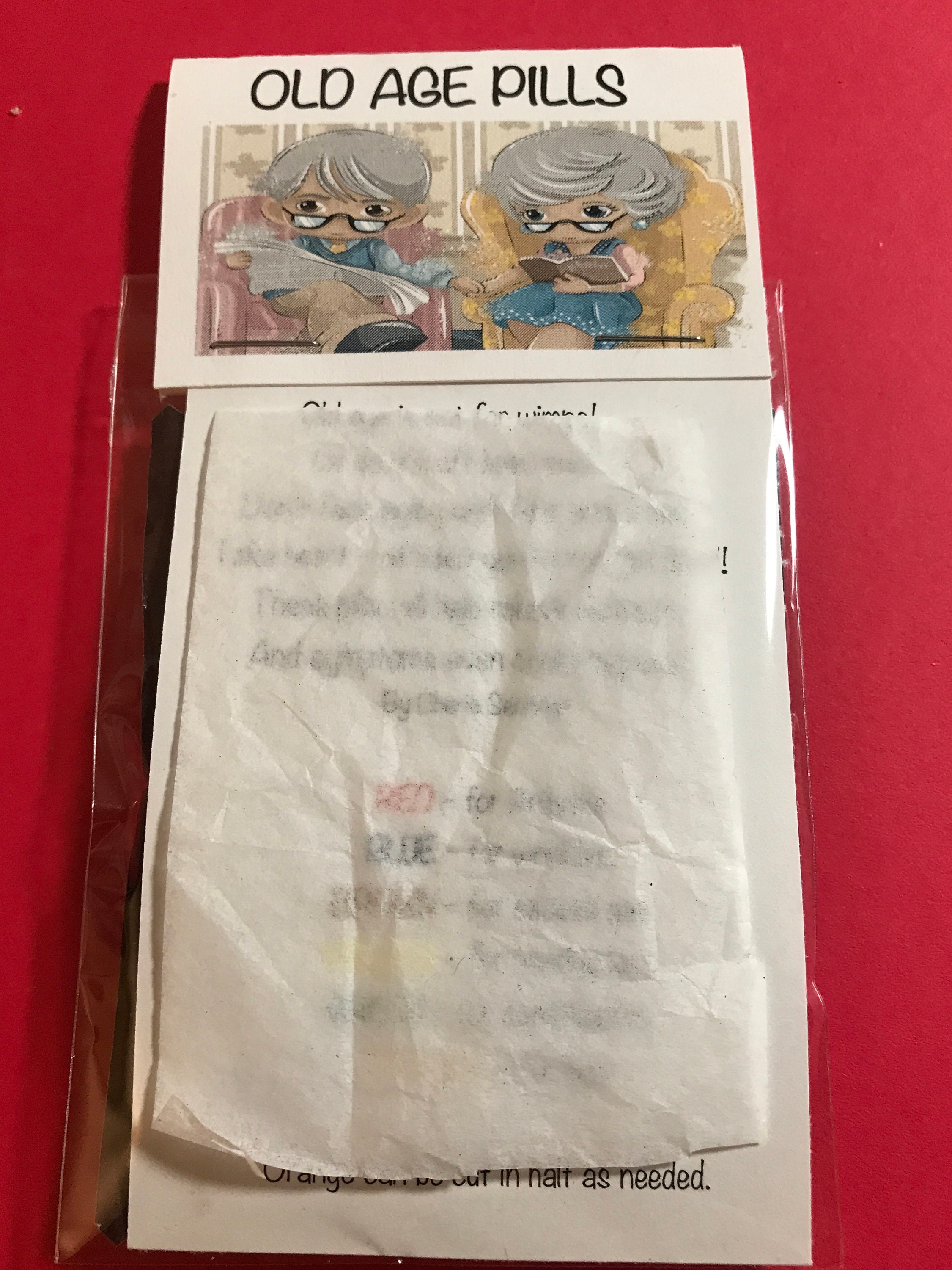 Six Packs Old Age Pills With M&m's and Cute Poem for Fun and Retirement ...