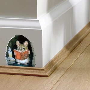 Book Reading Mouse Decal Sticker for Wall, Laptop, Car, and More. Great ...