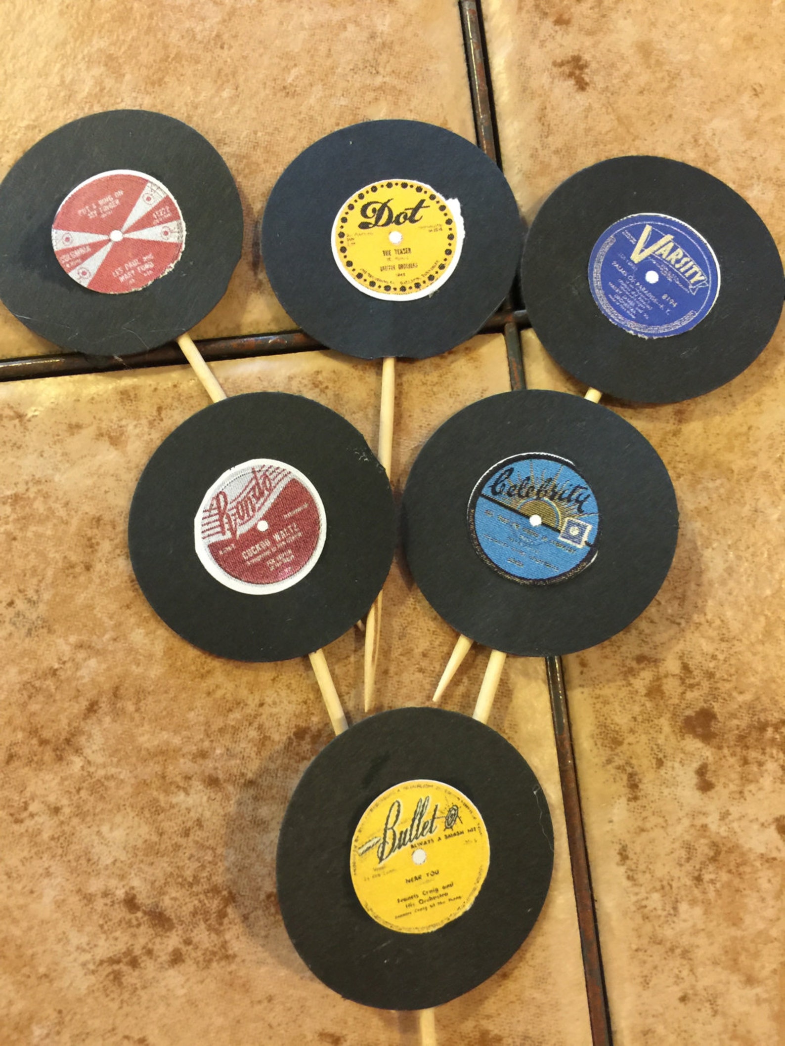 Twelve Vintage 50's 60's Mini LP Records Cupcake and Food Picks - Etsy
