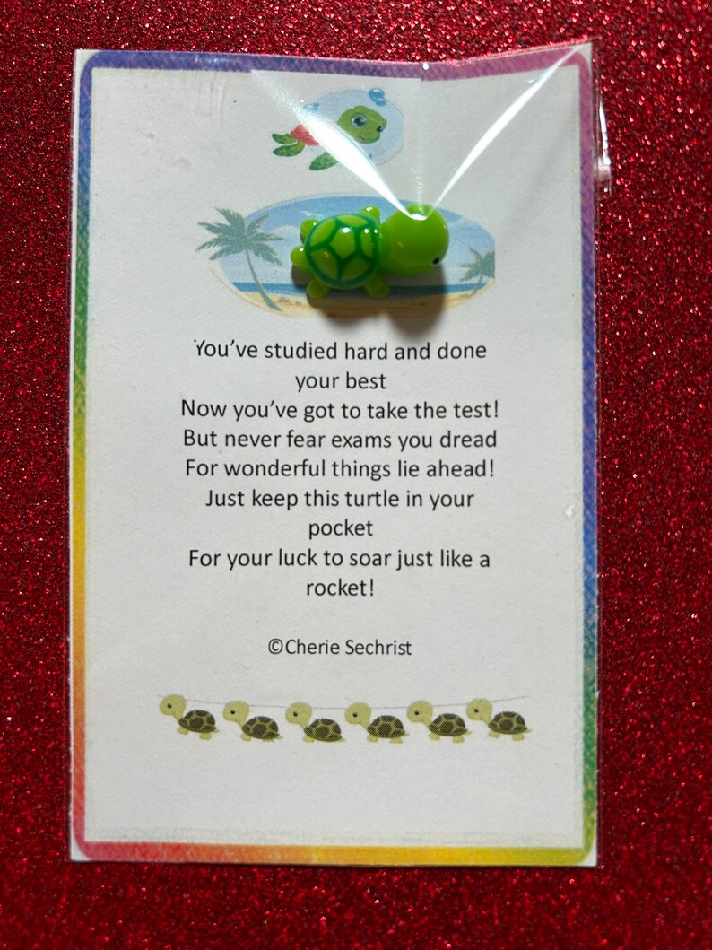 Pocket Good Luck Turtle Charm for Tests, High School College Exams - Etsy