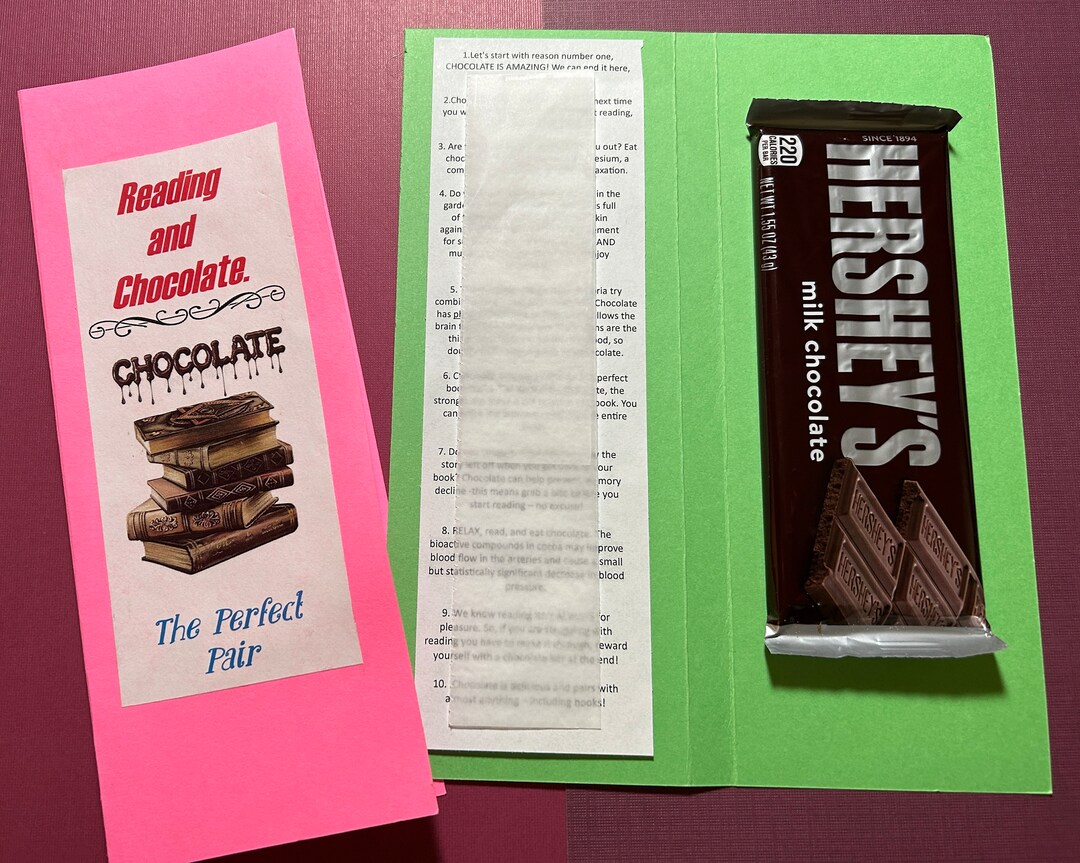 Reading and Chocolate: the Perfect Pair favors and Gifts for Book Club ...