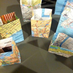 Twelve Mini Map Favor Bags for Wedding, Birthday, Retirement, Party - Etsy