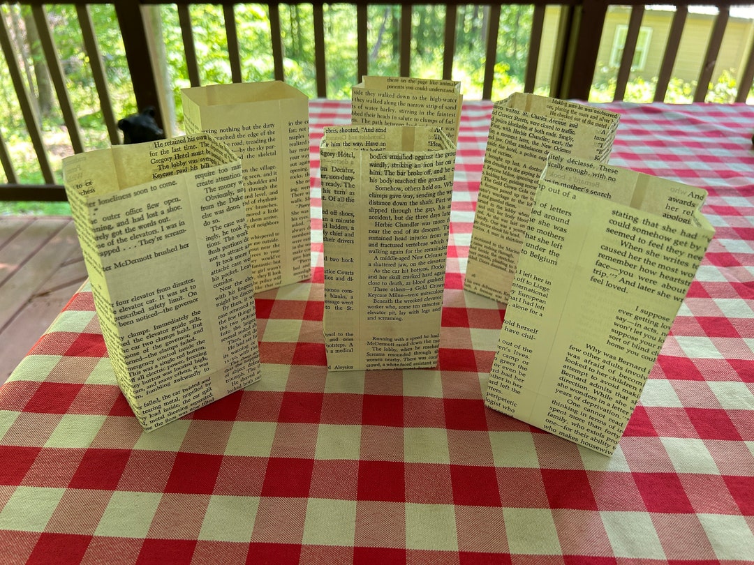 Large Size Book Page Favor Bags for Party, Book Club, Birthdays, Book ...