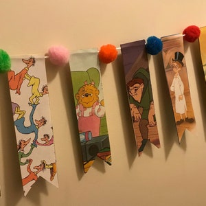 Storybook Banner Garland With Pom Poms for Baby Shower, Children's ...