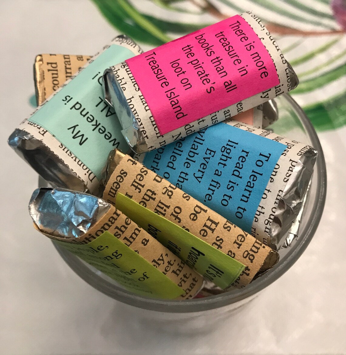 24 Book Lover Sayings Hershey Miniature Wrapped Candy Bars for Book ...