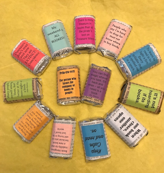 24 Book Lover Sayings Hershey Miniature Wrapped Candy Bars for - Etsy