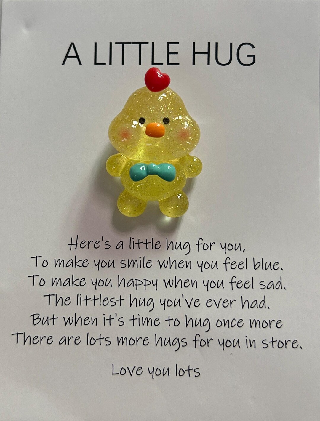 Little Pocket Hug With Adorable Resin Chick - Etsy