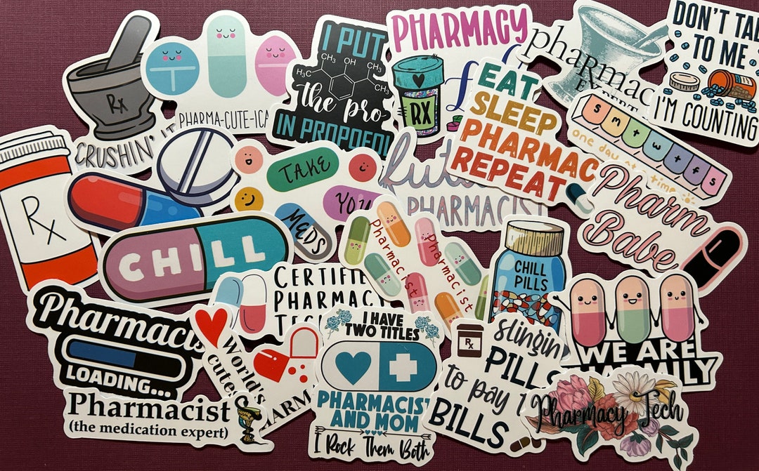 Vinyl Pharmacist Stickers for Luggage, Water Bottles, Cards, Laptops ...