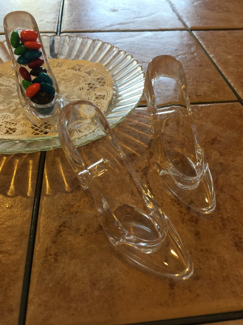 Twelve Cinderella Glass Slipper Acrylic Shoes for Party Favors and More ...