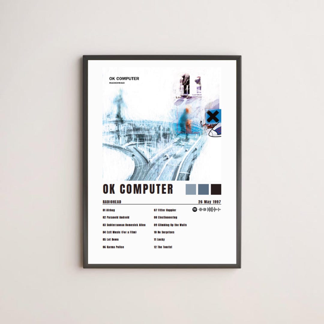 OK Computer Album Art Print, 90s Indie Music Poster - Etsy