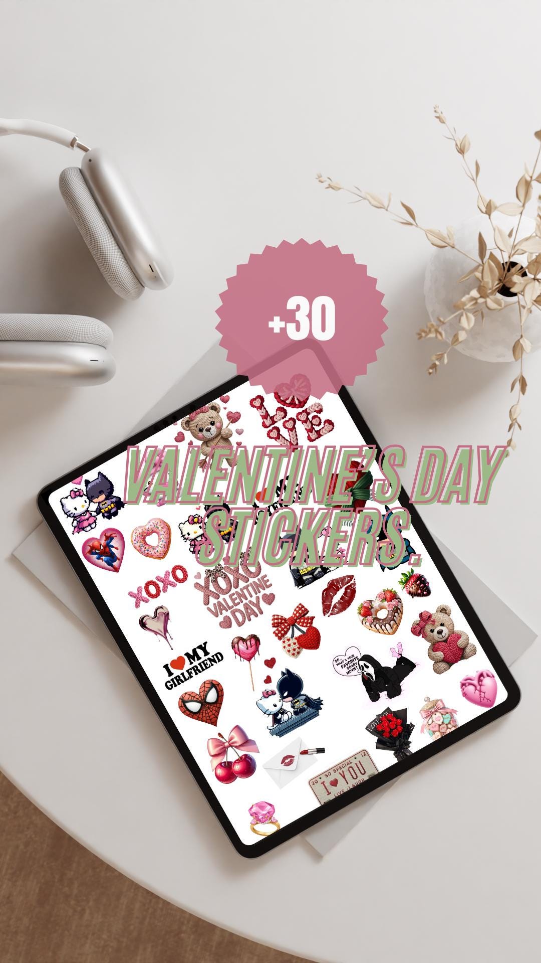 Valentine's Day Digital Stickers PNG | Cute Love Sticker Pack | Instant ...