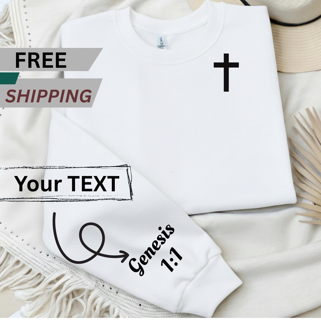 Custom Bible Verse Genesis Sweatshirt, Catholic Kjv Chapter Print 1, 2 ...