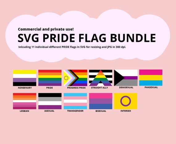 SVG and JPG PRIDE Flags Bundle - Etsy