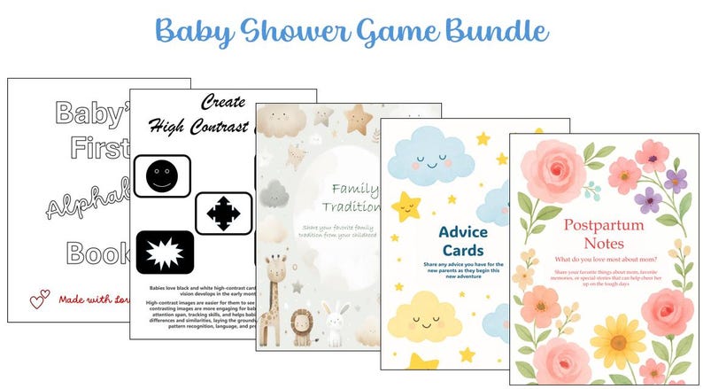 Baby Shower Game Bundle - Etsy
