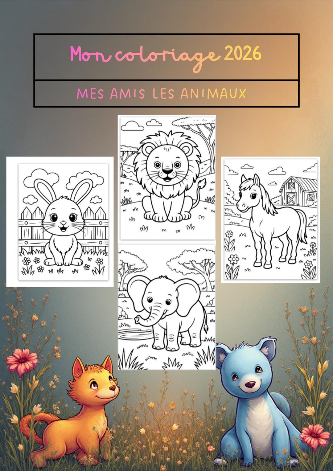 My Coloring Book 2026 – My Animal Friends | Cute Animal Coloring Pages ...