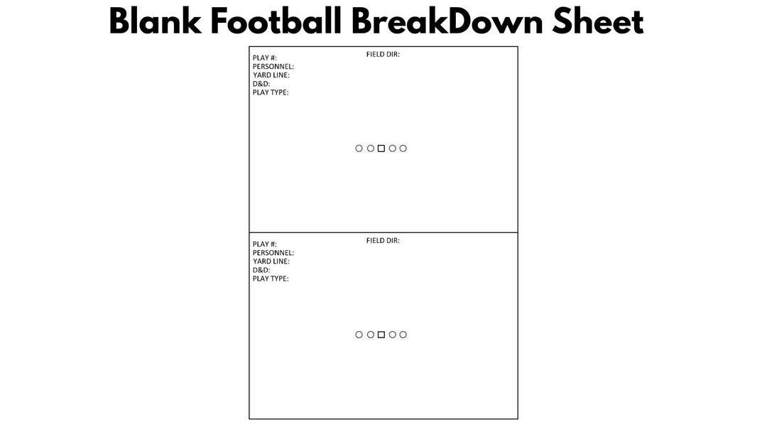 American Football Play Sheet – Breakdown Blank Formation Diagram ...
