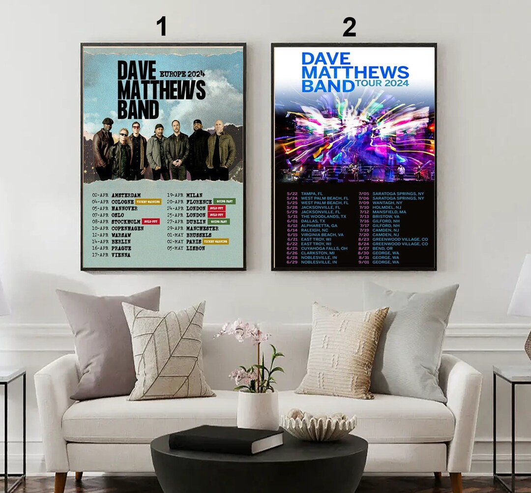 Custom Dave Matthews Band Summer Tour 2024 Poster, Poster Decor Home ...