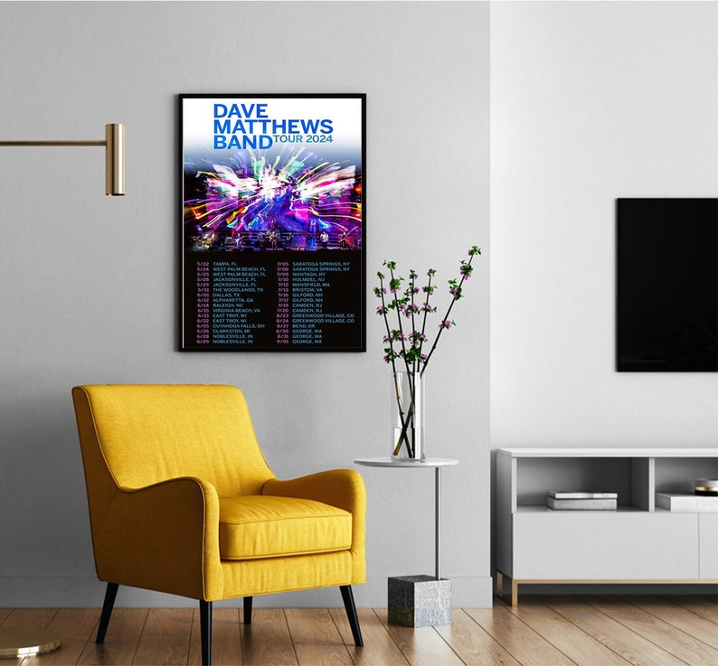 Custom Dave Matthews Band Summer Tour 2024 Poster, Poster Decor Home ...