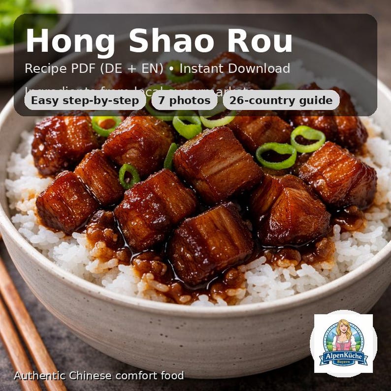 Hong Shao Rou Recipe PDF – Chinese Red Braised Pork Belly | Easy Step ...