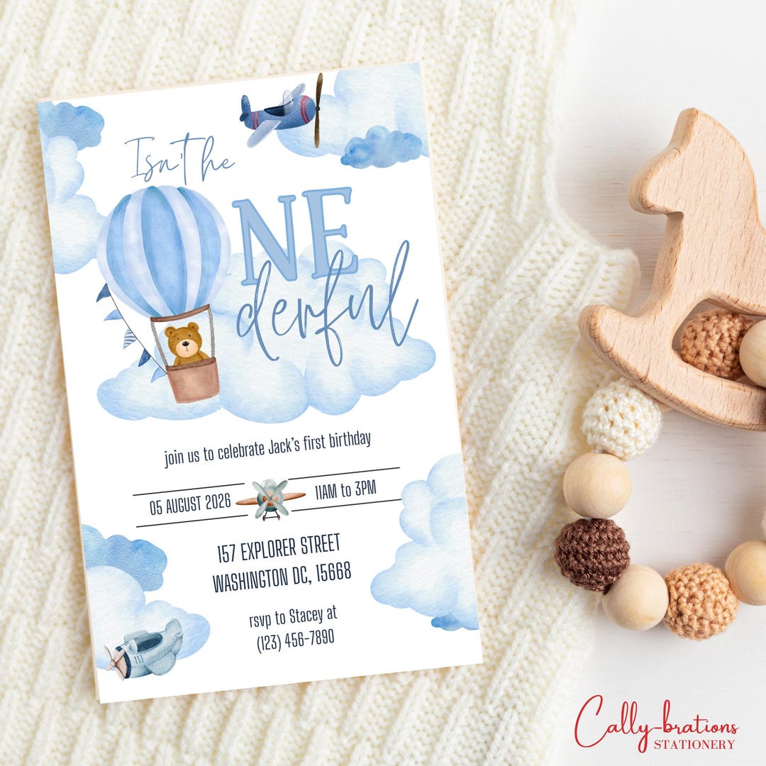 One Derful 1st Birthday Invitation - Etsy