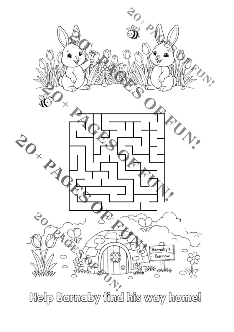 Printable Easter Activity Book for Kids: Barnaby Bunny’s Great Egg Hunt ...