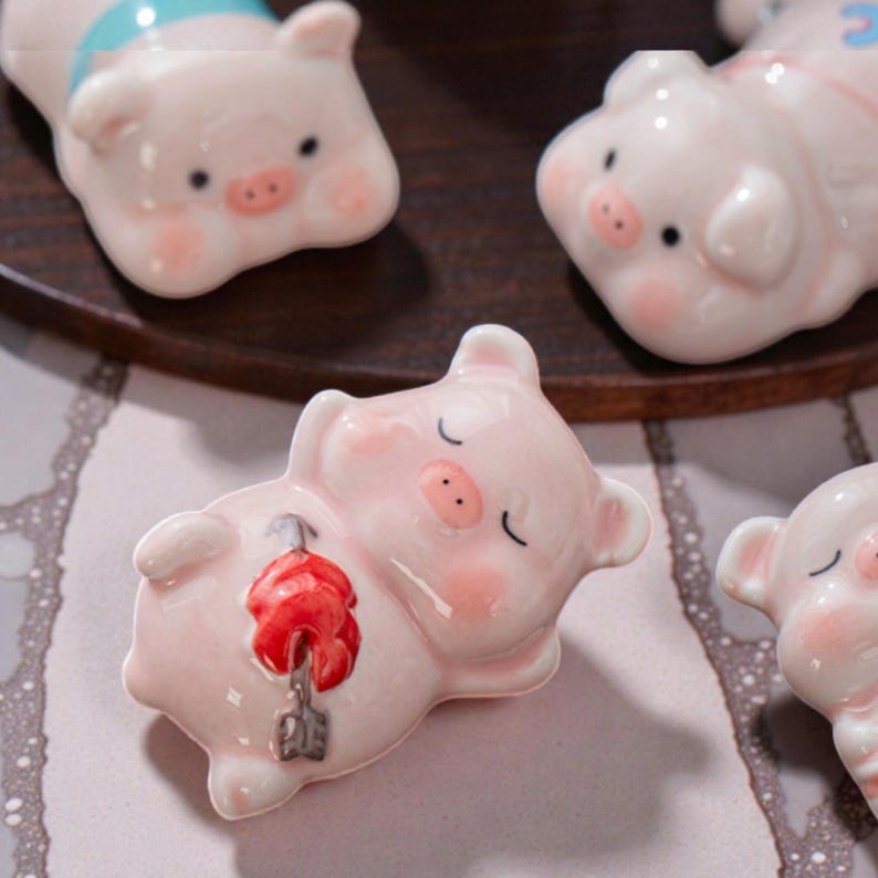 Ceramic Pig Animal Chopstick Holder | Gift Souvenir | Chopstick Rests ...