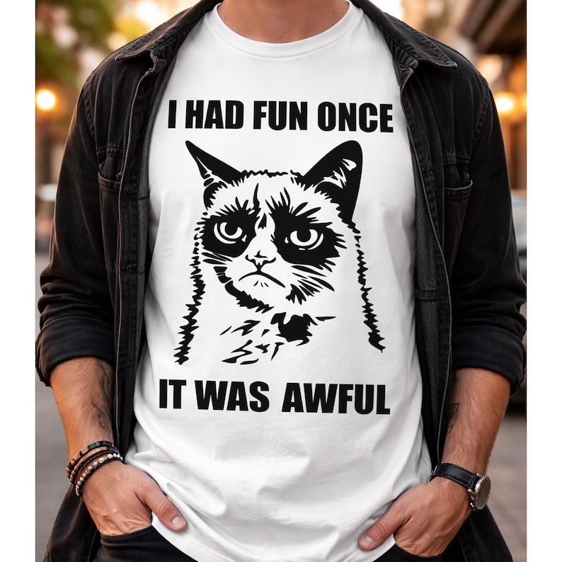 I Had Fun Once It Was Awful SVG PNG | Funny Grumpy Cat Meme | Sarcastic ...