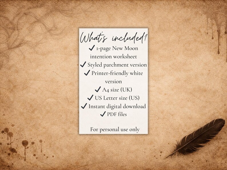 New Moon Intention Spread Printable | Lunar Ritual Worksheet | Tarot ...