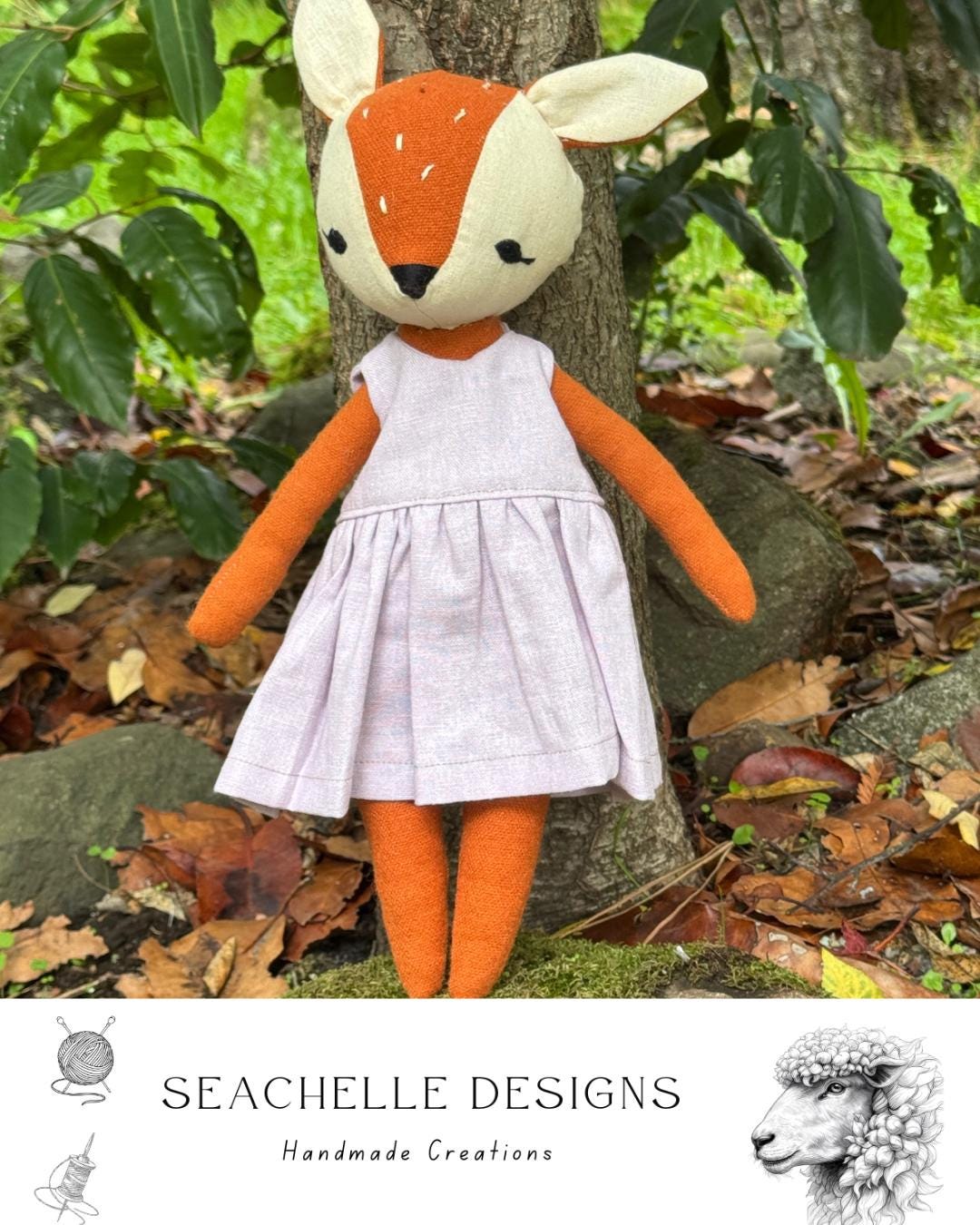 Woodland Fawn Doll Stuffy - Wool and Linen (multiple Options) - Unique ...