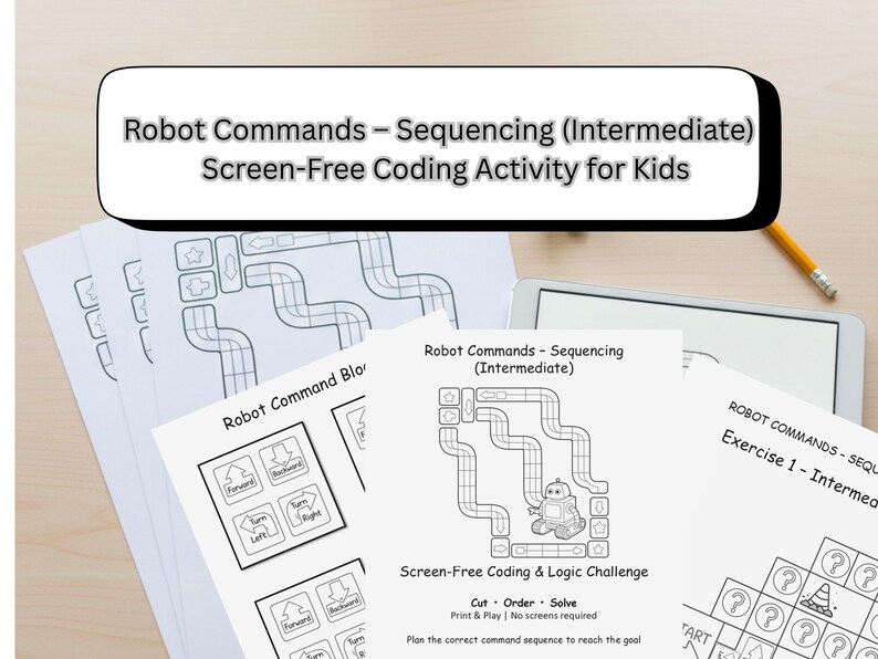 Robot Commands Sequencing – Intermediate | Screen-free Coding Activity ...