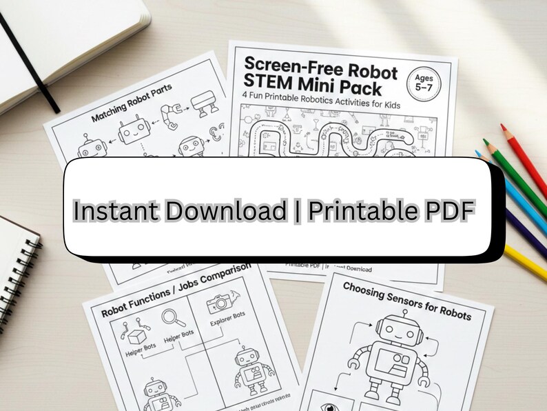 Screen-free Robot STEM Mini Pack | Printable Robotics Activities for ...