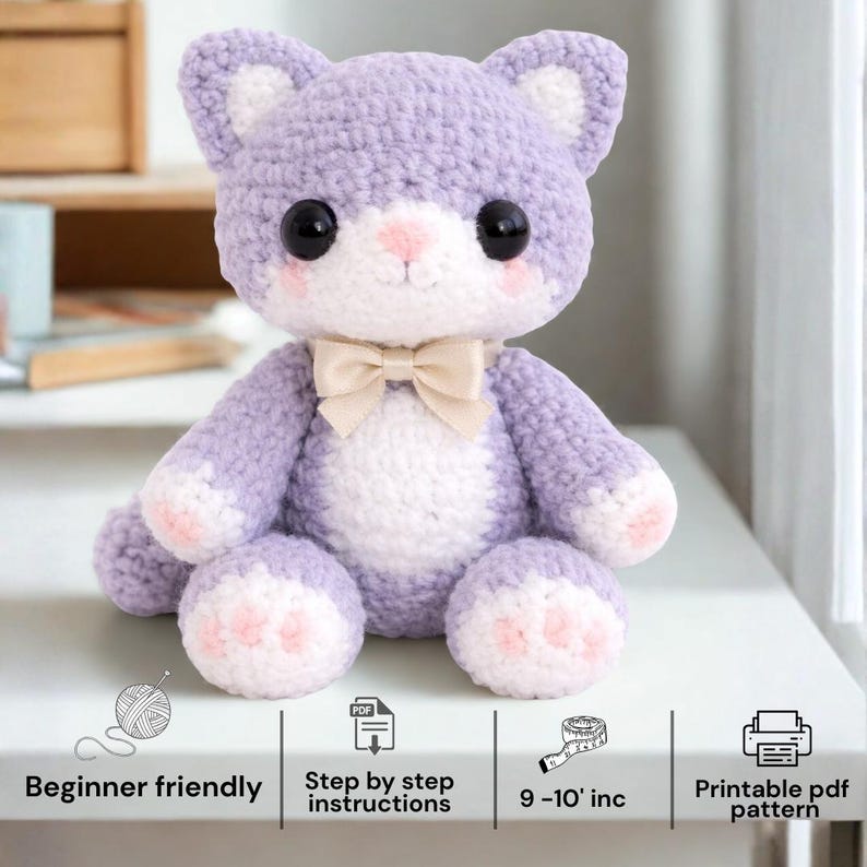 Tiny Crochet Cat Amigurumi Pattern | Beginner Friendly (PDF Download ...