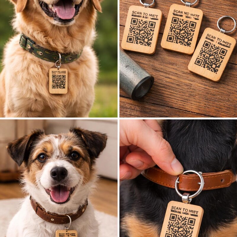 Qr Code Dog Tag - Etsy