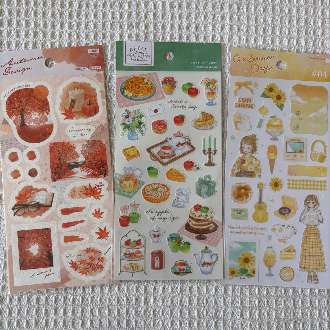 Made in Japan, Kawaii Sticker Sheets, Japanese Scrapbook, Collection ...