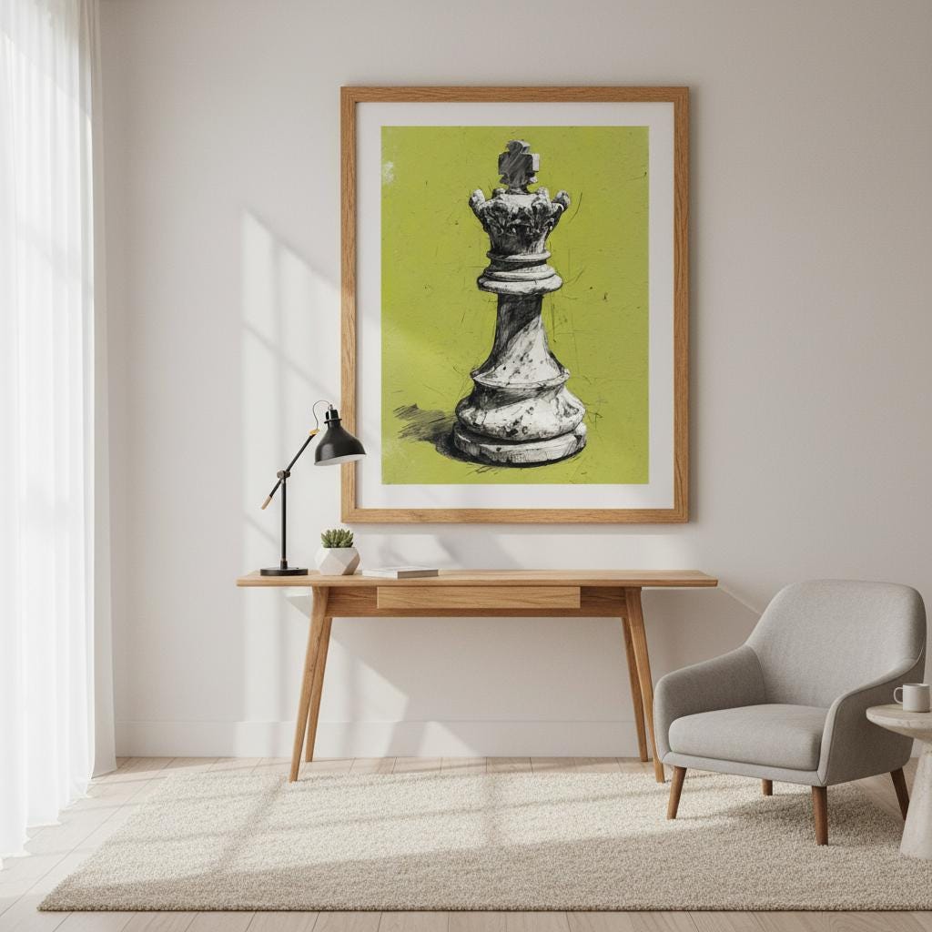 Technical Knight Chess Piece Blueprint Wall Art, Grandmaster Gift ...