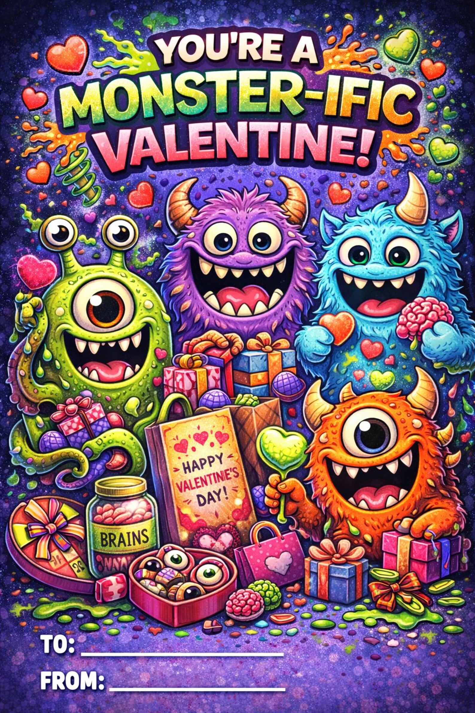 Monster Valentine Card Printable | You’re a Monster-ific Valentine ...