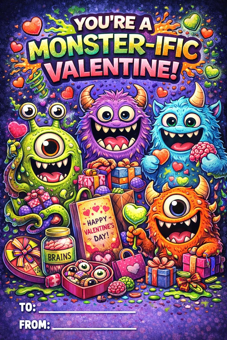 Monster Valentine Card Printable | You’re a Monster-ific Valentine ...
