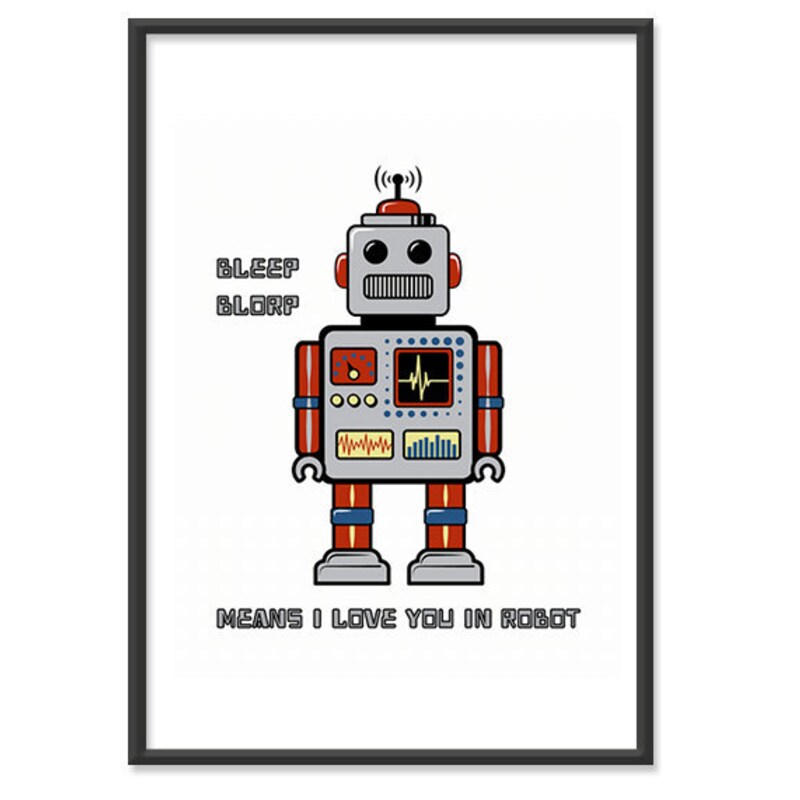 Robot Poster - Etsy