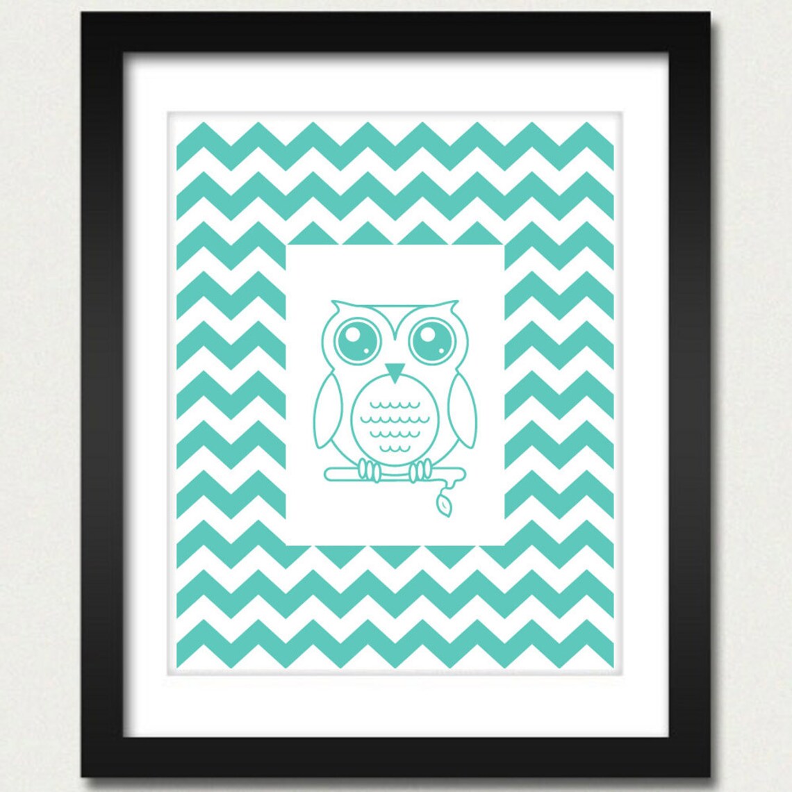 Chevron Poster - Owl Poster / Owl Chevron Print / Owl Print - Geometric ...