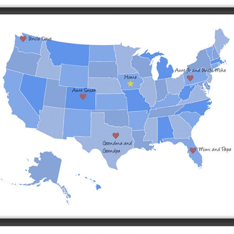 Heart Map Art - Etsy