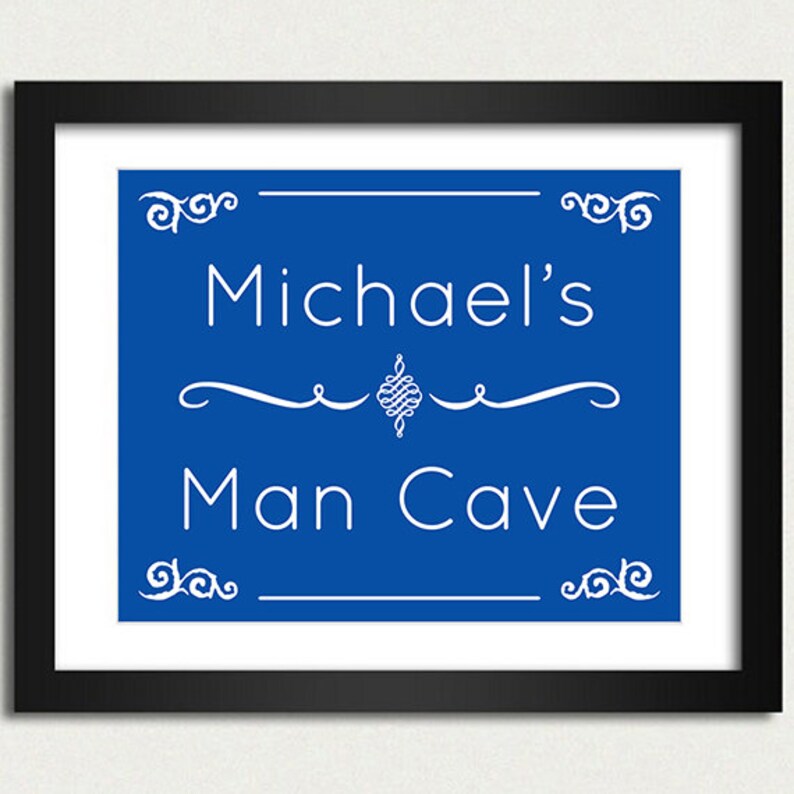 Man Cave Poster - Door Sign - Choose Font & Color - Mens Gift Idea Man ...