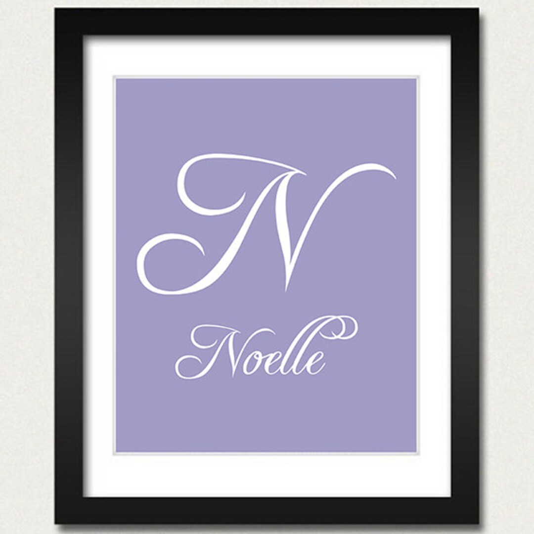 Personalized Name Poster - Alphabet Nursery Print - Choose Font & Color ...