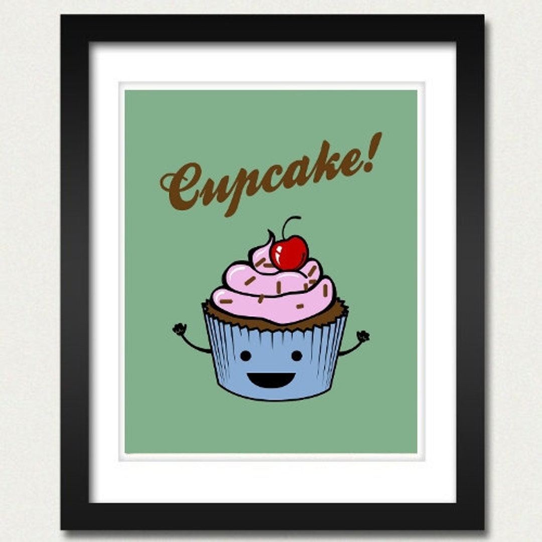Cupcake Poster / Kitchen Print - 8x10 Art Print - Etsy